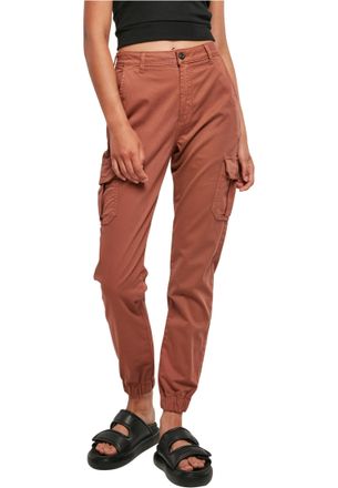 Urban Classics Damen Hose Ladies High Waist Cargo Pants Terracotta 28