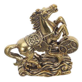 Cabilock Messing Pferdeskulptur Dekoratives Feng Shui B&uuml;ropferd Figur Gl&uuml;cksbringer Statue F&uuml;r Schreibtisch Und Wohnzimmer Glatte Oberfl&auml;che Elegante Tischdeko