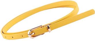 Zonfer Ceinture Fine Des Femmes Couleur Unie Svelte Mince Ceinture En Cuir Ceinture Sangle Pour Robe Paints D&eacute;cor D&eacute;contract&eacute; (jaune)
