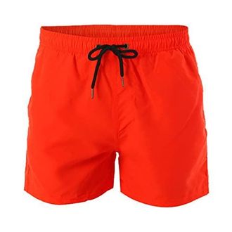 Generic Short de plage en filet de sport &agrave; s&eacute;chage rapide avec int&eacute;rieur d&eacute;contract&eacute; pour homme, Orange, 3XL