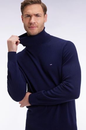 Eden Park Pull Col Roul&eacute; En Laine Vierge Et Cachemire Marine
