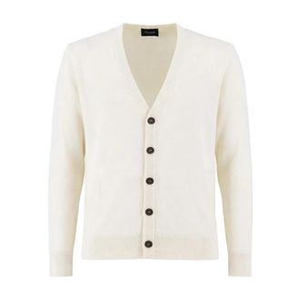 Drumohr Lightweight Cardigan - - Knitwear - Herren - Wei&szlig; - 2XL
