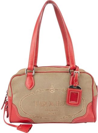 Prada Crossbody Bags - Prada Jacquaurd Monogram Handbag - Gr. unisize - in Beige - f&uuml;r Damen