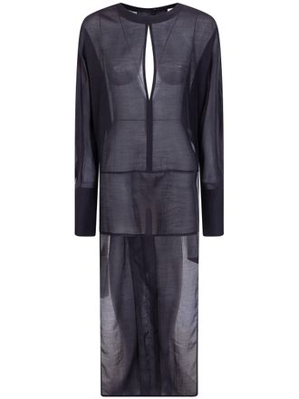 Darkpark Marine Keyhole Neckline Voile Shirt