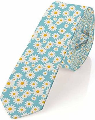 Generic Marguerite Blanche Cravates Hommes Polyvalente Cravates Classique Cravatte Pour Scolaires Mariages Soirée