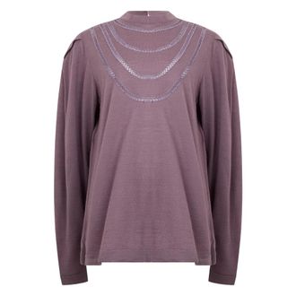 Alberta Ferretti Eleganter Pullover mit langen &Auml;rmeln - - Knitwear - Damen - Lila - L