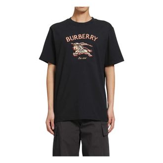 Burberry Knight Check Baumwoll-T-Shirt - - Tops - Herren - Schwarzk - L