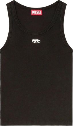 Diesel Femme, Tops, Noir, Taille: 38 FR Oval D Ribbed Tank Top