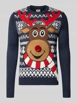 Montego Regular Fit Strickpullover mit Motiv-Stitching Modell RUDOLPH