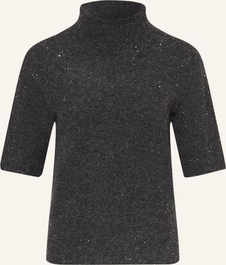 Antonelli Antonelli Firenze Strickshirt Dakota Mit Cashmere Und Pailletten grau