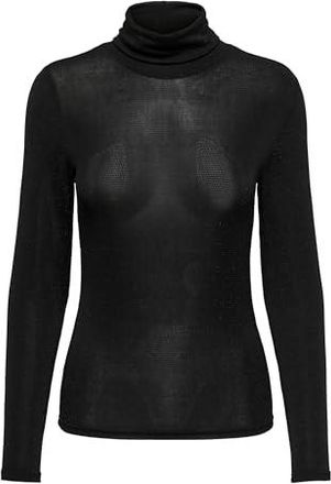 Only Onlclara L/S Rollneck JRS T-Shirt Manches Longues, Noir, M Femme