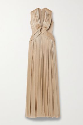 Costarellos Kiera Robe Aus Lam&eacute; Mit Cut-out Und Falten - Neutral