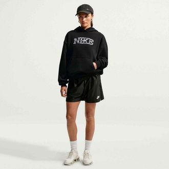 Nike Kapuzensweatshirt W NK STDO FLC MW OS LGO PO HDY mit Kapuze, Langarm, aus angerauter Sweatware, in normaler L&auml;nge