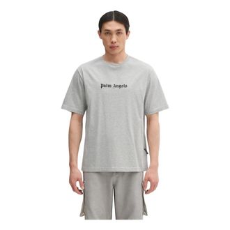Palm Angels Classic Logo Slim T-Shirt - - Tops - Herren - Grau - S
