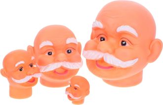 PartyKindom 4stücke Vinyl-weihnachtsmannkopf Für DIY-weihnachtsbastelprojekte Realistische Vintage-weihnachtsdeko Tischdekoration Und Festliche Partyaccessoires