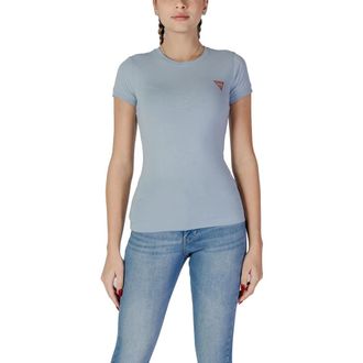 Guess Femme, Tops, Bleu, Taille: 44 FR T-shirt Femme en Coton Bleu Printemps/&Eacute;t&eacute;