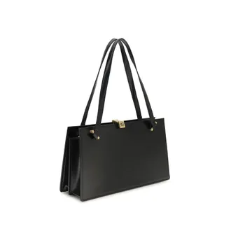Versace Womens Black Calf Leather Bos Taurus Shoulder Bag