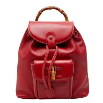 Gucci Pre-owned Bamboo Leder Rucksack - - Pre-owned - Damen - Rot - ONE SIZE
