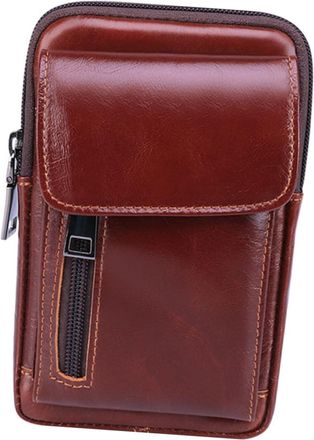 Yardwe Herren Leder Gürteltasche Echtleder Outdoor Waist Bag mit Schnalle Multifunktional Leicht Mobile Phone Aufbewahrungstasche für Alltag Sport