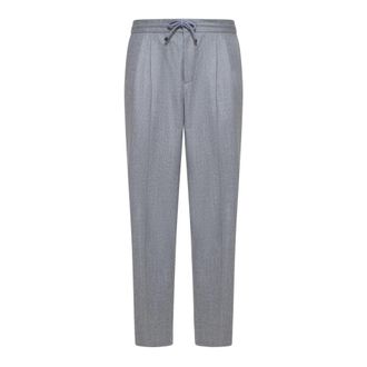 Brunello Cucinelli Virgin Wool Flannel Hosen - - Trousers - Herren - Grau - S