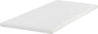 Beliani Matratzentopper Weiß Latex PU-Schaum 90 x 200 cm Polyester Bezug Komfort Schaumtopper