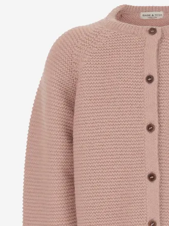 Babe & Tess Girls Alpaca Blend Cardigan Pink Acrylic Sweater