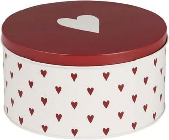 Ib Laursen Geb&auml;ckdose m/Herzen rund H: 9 &Oslash;: 16,8