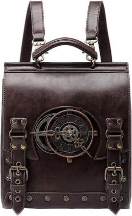 Generico Sacs &agrave; dos vintage en cuir - Sac &agrave; dos vintage pour femme | Sac &agrave; dos Steampunk, sac vintage pour ordinateur portable, sac &agrave; dos de voyage, sac Steamp