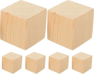 Angoily 6 St&uuml;ck M&ouml;belbeinerh&ouml;hungen aus Hartholz 5X5X5cm rutschfeste Robuste Bettf&uuml;&szlig;e mit Schutzpads f&uuml;r Sofa Tisch Stuhl und Schreibtisch Stabile M&ouml;belerh&ouml;hu