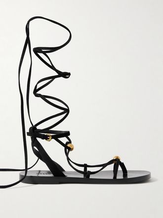 Isabel Marant Azzi R&ouml;mersandalen Aus Veloursleder Mit Verzierung - Schwarz