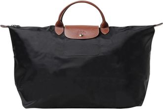 Longchamp Femme, Sacs, Noir, Taille: ONE Size Le Pliage Cuir Grand Cabas