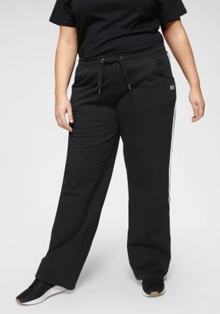 H.I.S Jogginghose H.I.S, Damen, Gr. 40, N-Gr, schwarz-wei&szlig; (schwarz, wei&szlig;), Obermaterial: 60% Baumwolle, 40% Polyester, bequem lang, Hosen Jogginghose, Gro&szlig;