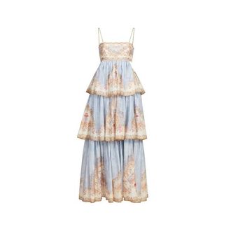 Zimmermann Robe bustier en coton et soie m&eacute;lang&eacute;s
