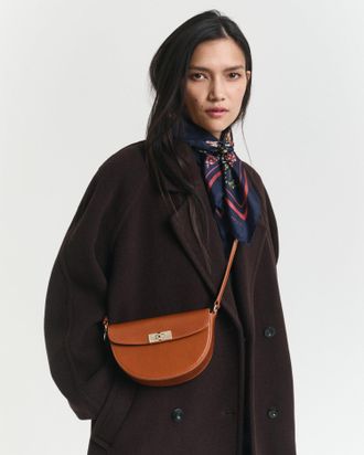 GANT Damen Schultertasche aus Leder (ONE SIZE) COGNAC