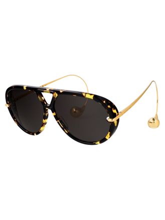 Bottega Veneta Womens Sunglasses Bv1273s Havana Gold Grey Metal Havana-Gold-Grey Havana/gold/grey