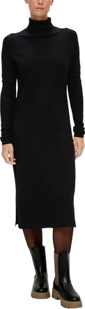 s.Oliver Damen Strickkleid mit Rollkragen Black, 46