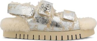 Gucci Sandalen im Metallic-Look - Silber