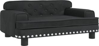 vidaXL Kindersofa Schwarz 70x45x30 cm Samt - Vidaxl