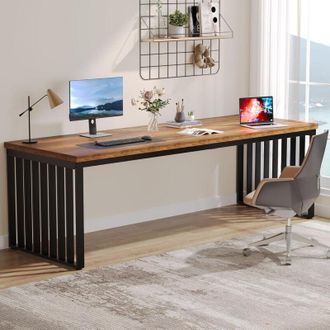 Tribesigns Tribesigns - Bureau dordinateur, 180 cm Grand Bureau, pc Table de Bureau avec ch&acirc;ssis m&eacute;tallique Robuste, Poste de Travail pour Bureau &agrave; Domicile