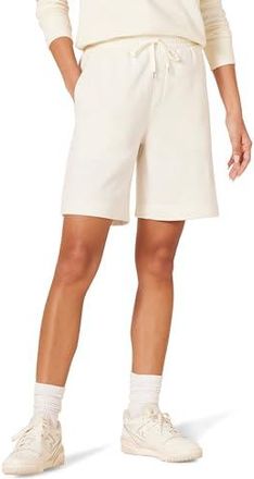 Amazon Essentials Bermuda taille haute en polaire (grandes tailles disponibles) Femme, Coquille Doeuf, XXL