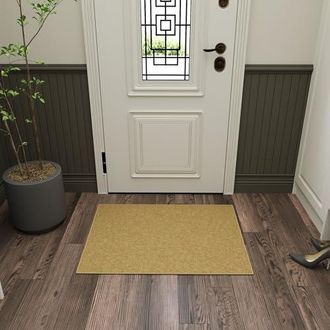 Ottomanson strapazierfähige Fußmatte mit Welcome-Design, ganzjährig nutzbar, 67 cm x 90 cm, Schwarz