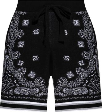 Amiri Homme, Shorts, Noir, Taille: M Bandana Jacquard Knit Shorts