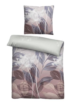 Biberna Feinbiber Bettw&auml;sche 0004100 BL&Auml;TTERRANKE 1x 135x200 cm + 1x 80x80 cm, Macchiato