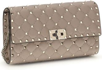 Valentino Garavani Womens Beige Calf Leather Bos Taurus Shoulder Bag