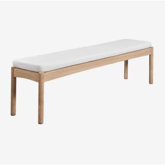 Sklum Banc 180 cm en bois dacacia et tapiss&eacute; Karvia SKLUM