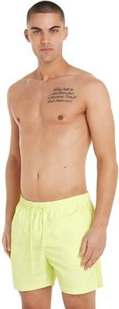 Calvin Klein Short de Bain Homme Medium Drawstring Mi-Long, Jaune (Sunny Lime), L