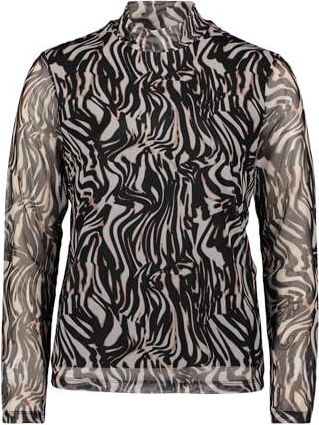 Betty & Co 2179/3152 T-Shirt, Naturel/Noir, XL Femmes