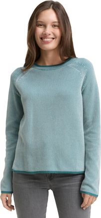 Tom Tailor Damen 1049187 Strickpullover mit Rundhalsausschnitt, 39244-Teal Plaited Knit, M