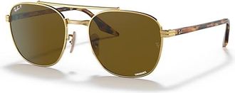 Ray-Ban Rb3688 Sonnenbrillen Gelbe Havana Vintage Fassung Braun Glas Polarisiert 55-19