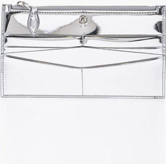Alexander McQueen Mirrored Effect Leather Wallet with Zip Closure size One Size